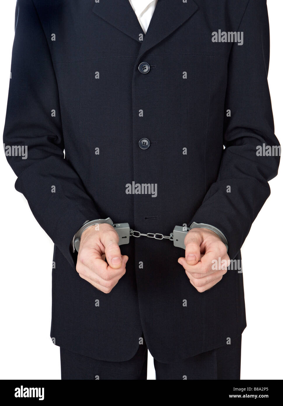 a businessman swindler a over white background Stock Photo - Alamy