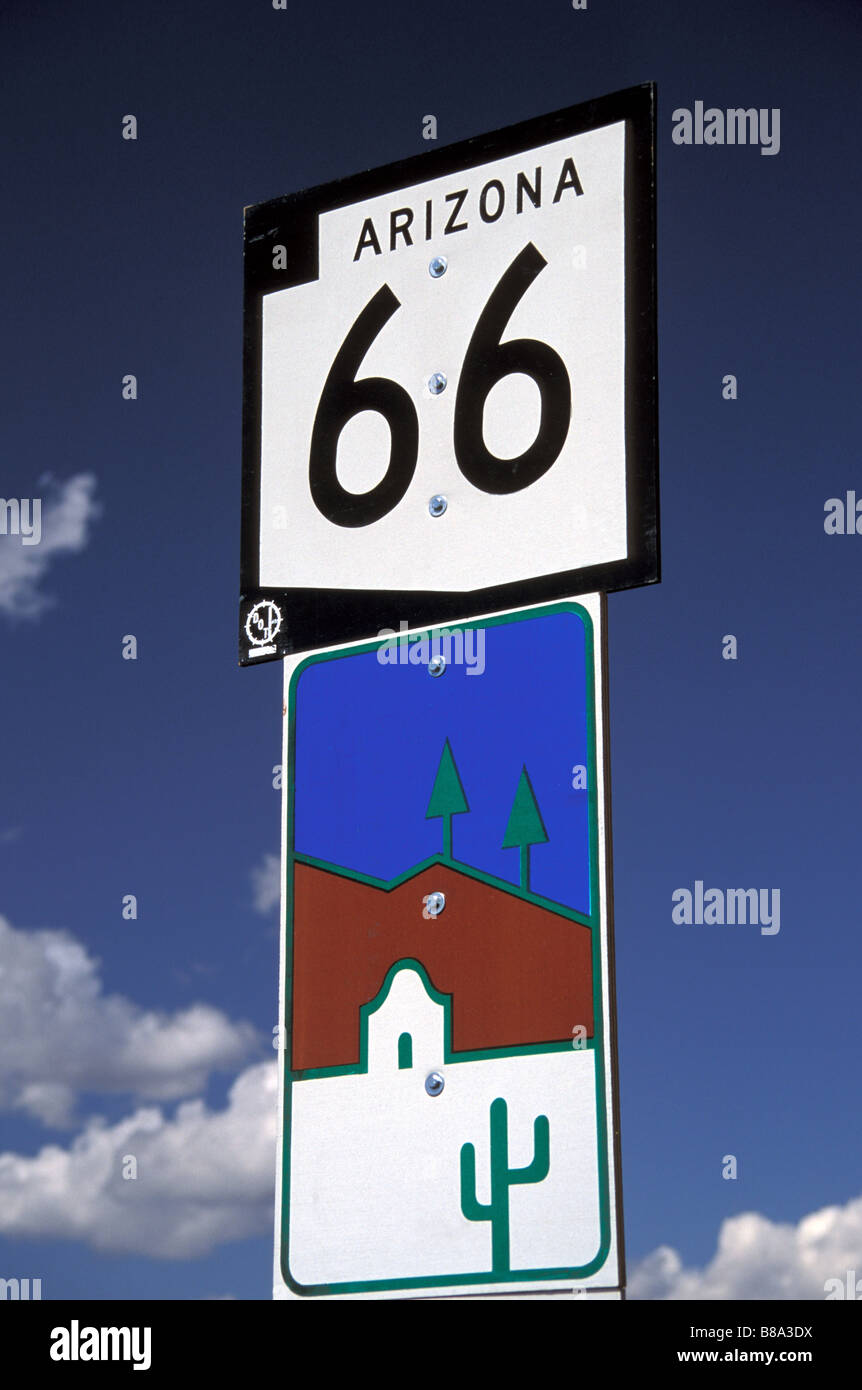 Route 66 traffic sign in Arizona Stock Photo - Alamy