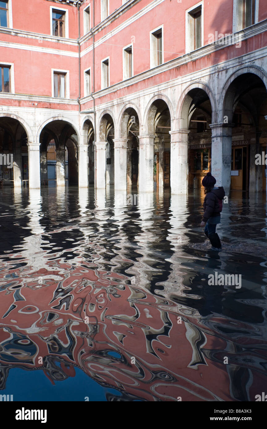 Child wading in flood water hi-res stock photography and images - Alamy