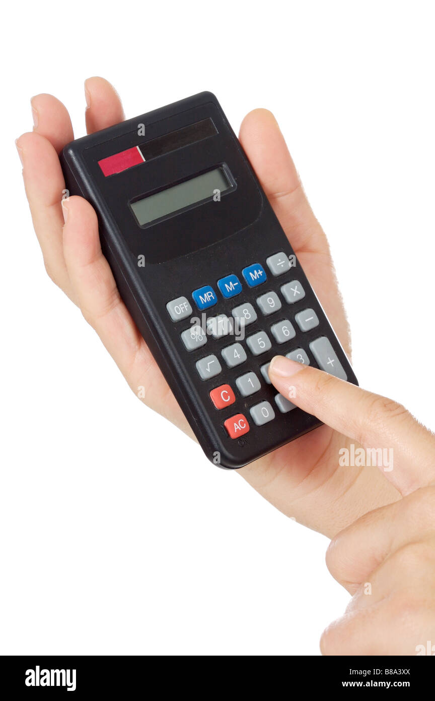 photo of a hands with calculator Stock Photo - Alamy