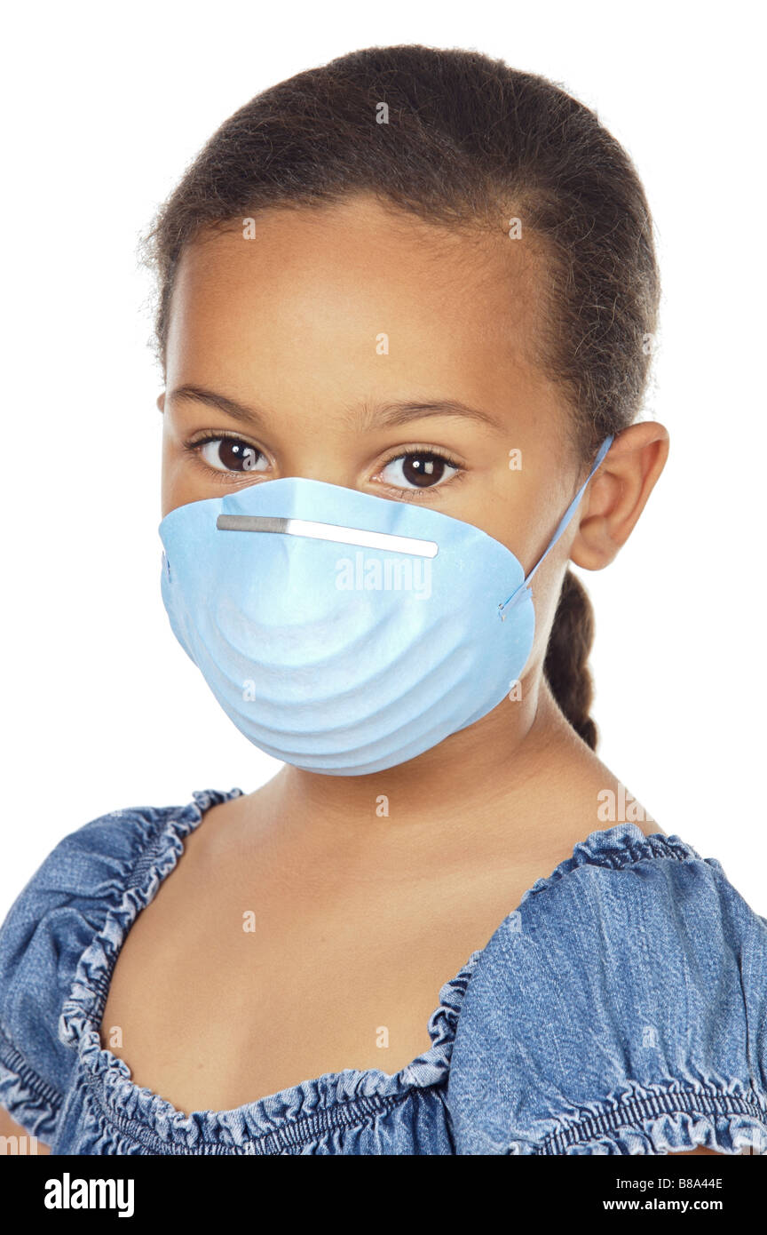 A pretty girl with a blue mask Stock Photo - Alamy