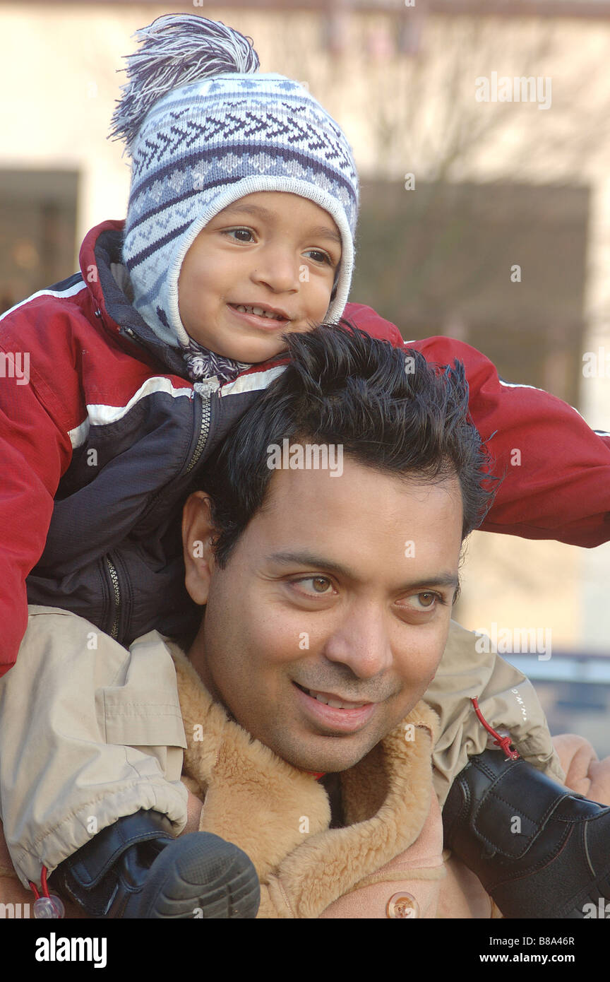 Father son wearing winter wear hi-res stock photography and images - Alamy