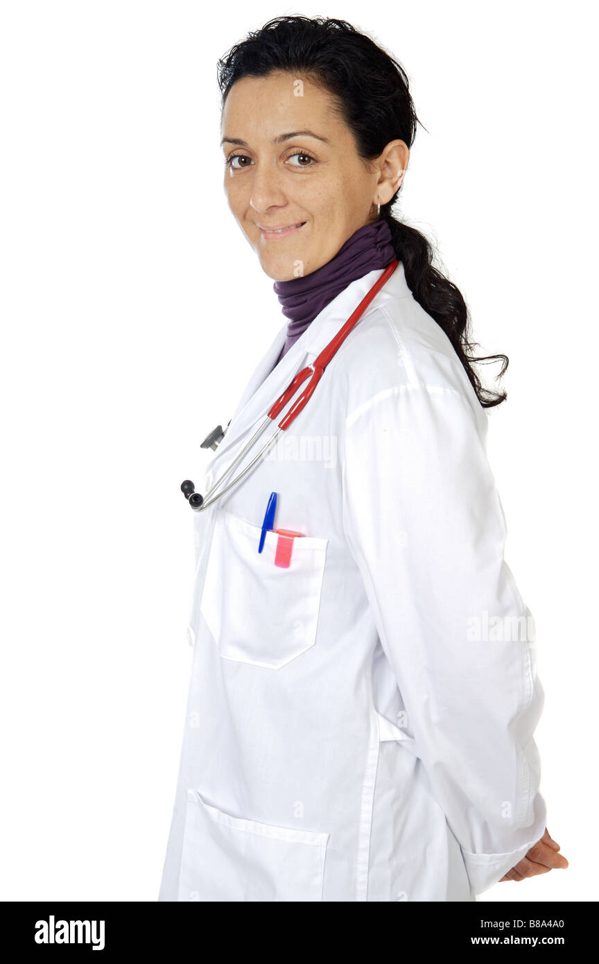 Attractive lady doctor over a white background Stock Photo - Alamy Attractive lady doctor over a white background Stock Photo - Alamy