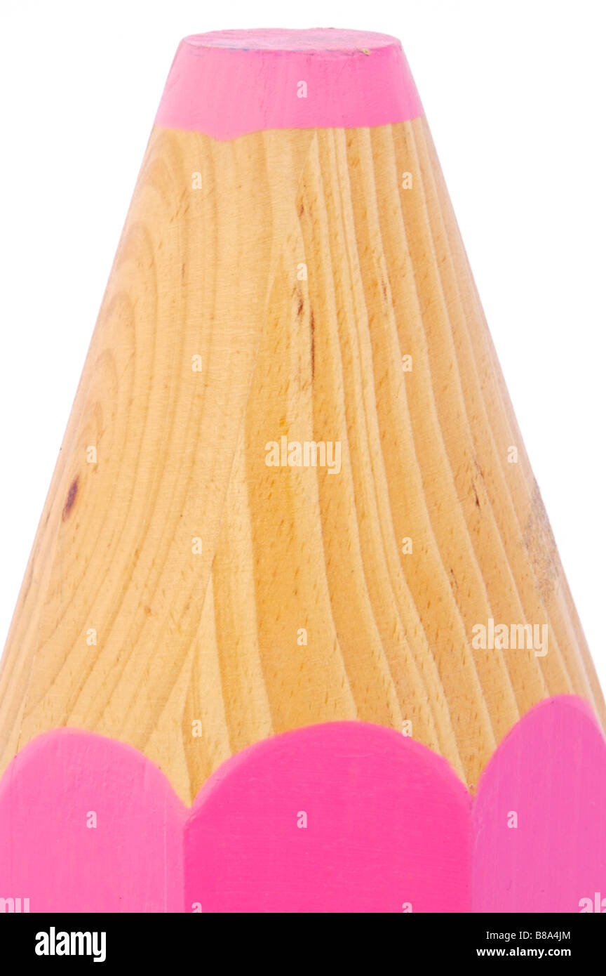 Photo of a pink pencil a over white background Stock Photo - Alamy