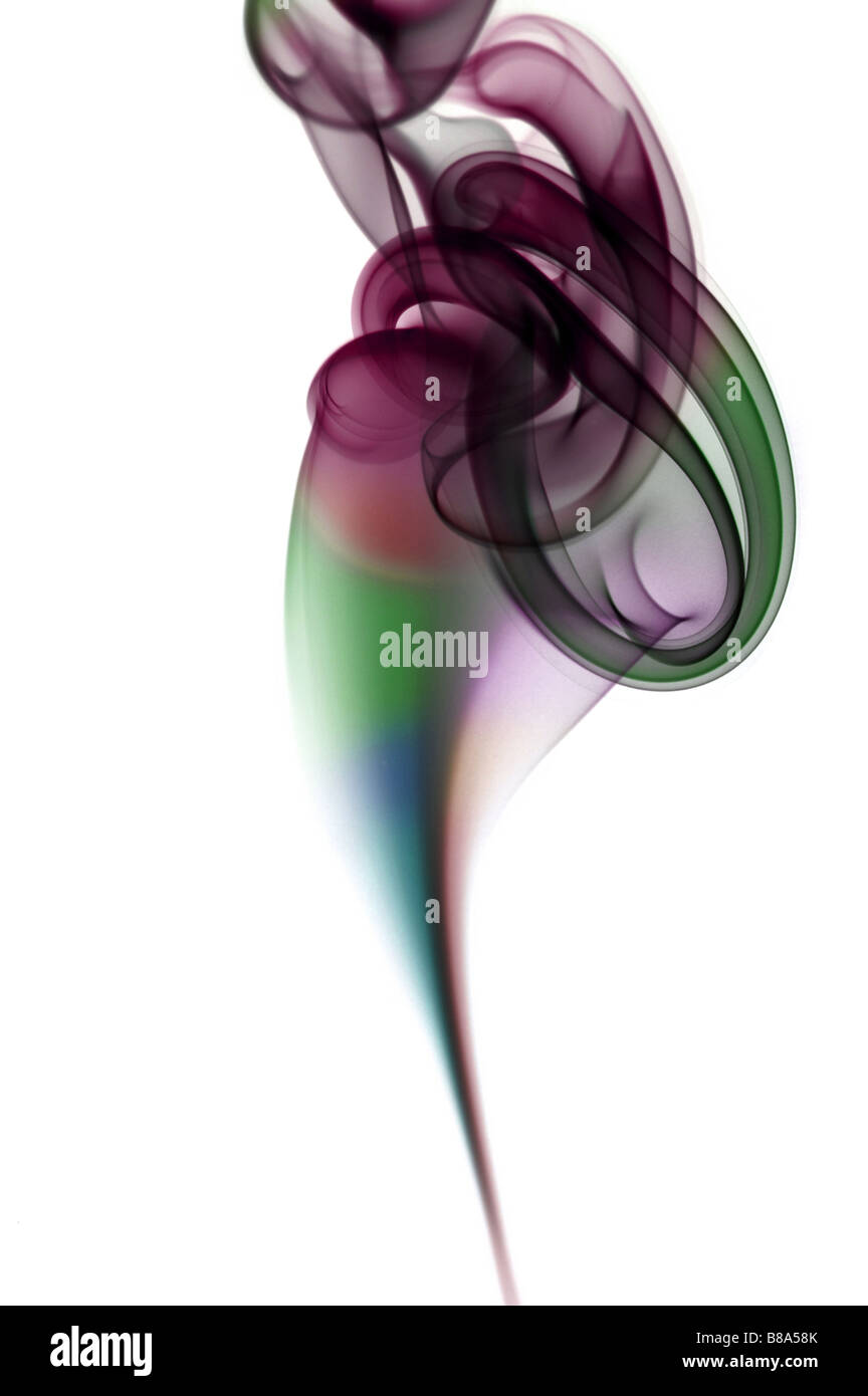 Abstract smoke shapes over a white background Stock Photo - Alamy