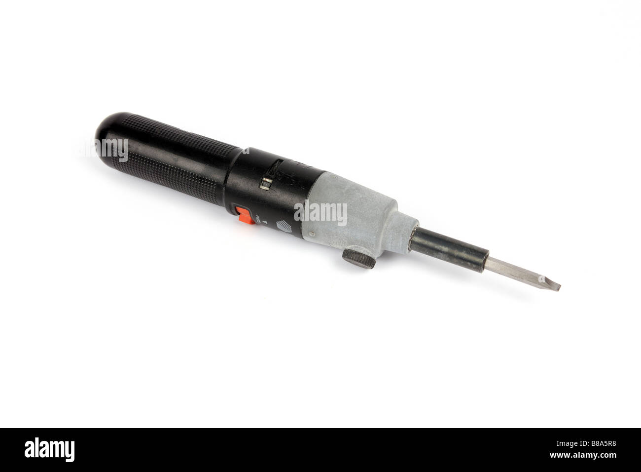 Hand held Electric powered Screwdriver against a white background Stock ...