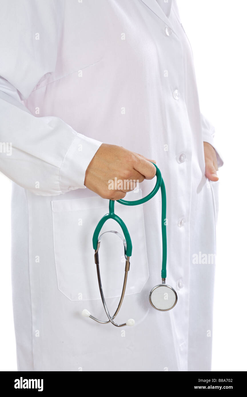 anonymous doctor whit stethoscope a over white background Stock Photo ...