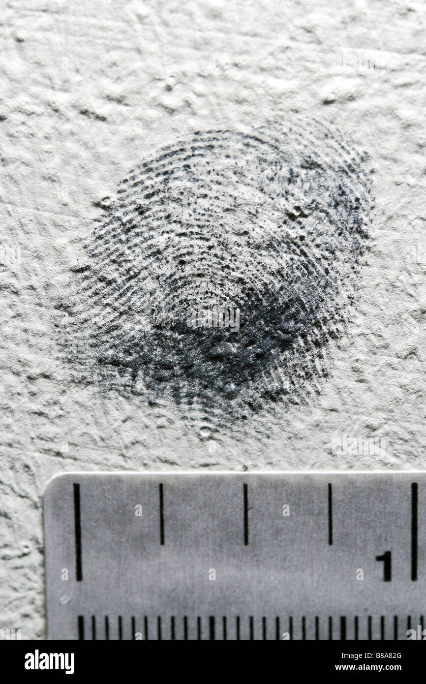 Fingerprint on wall Stock Photo - Alamy