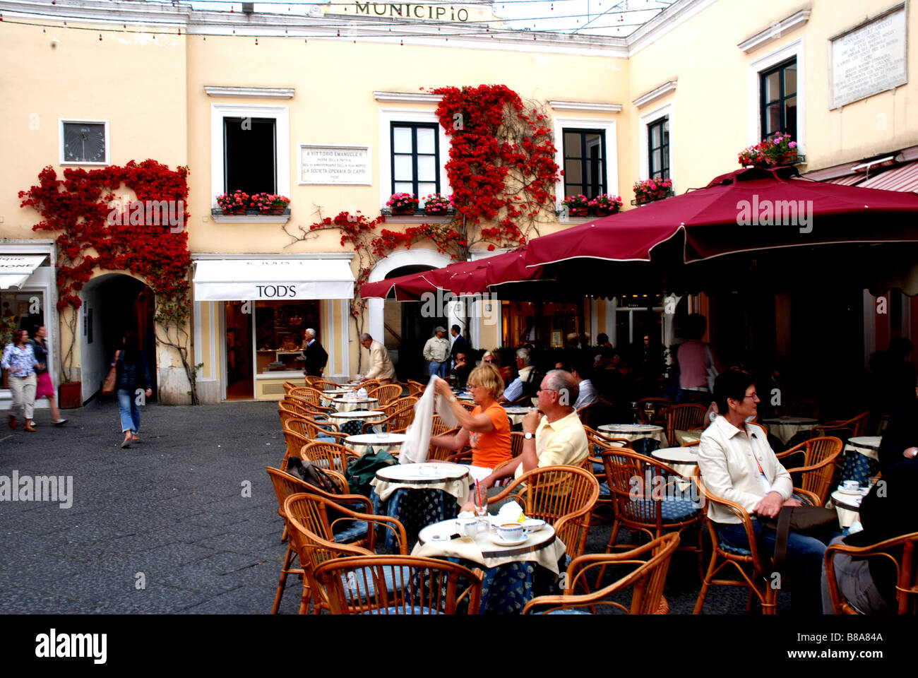 street cafe restaurant town Capri Island Capri Gulf of Naples ...