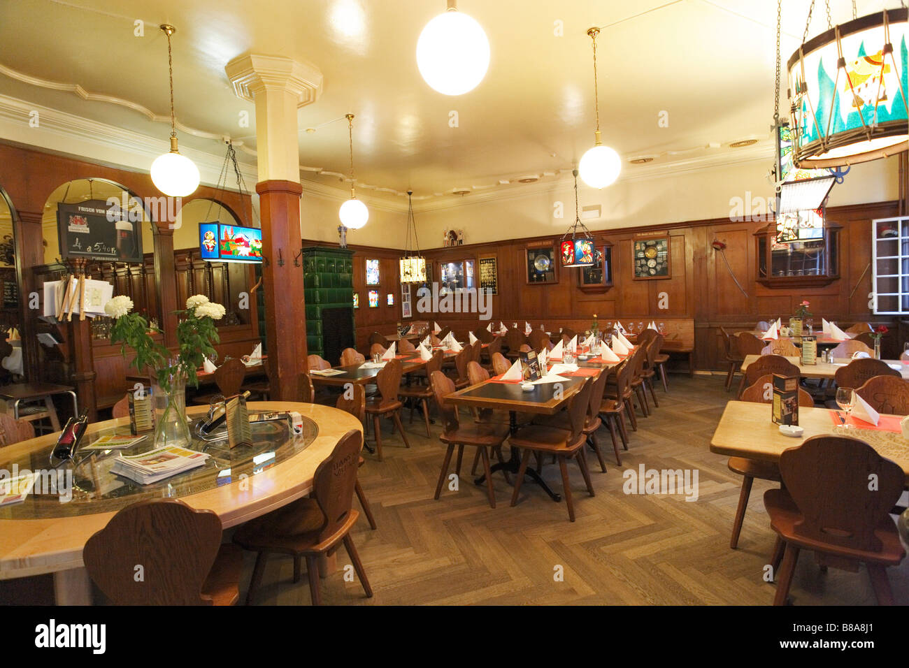 View inside the restaurant Löwenzorn Basel Canton Basel Stadt Stock ...
