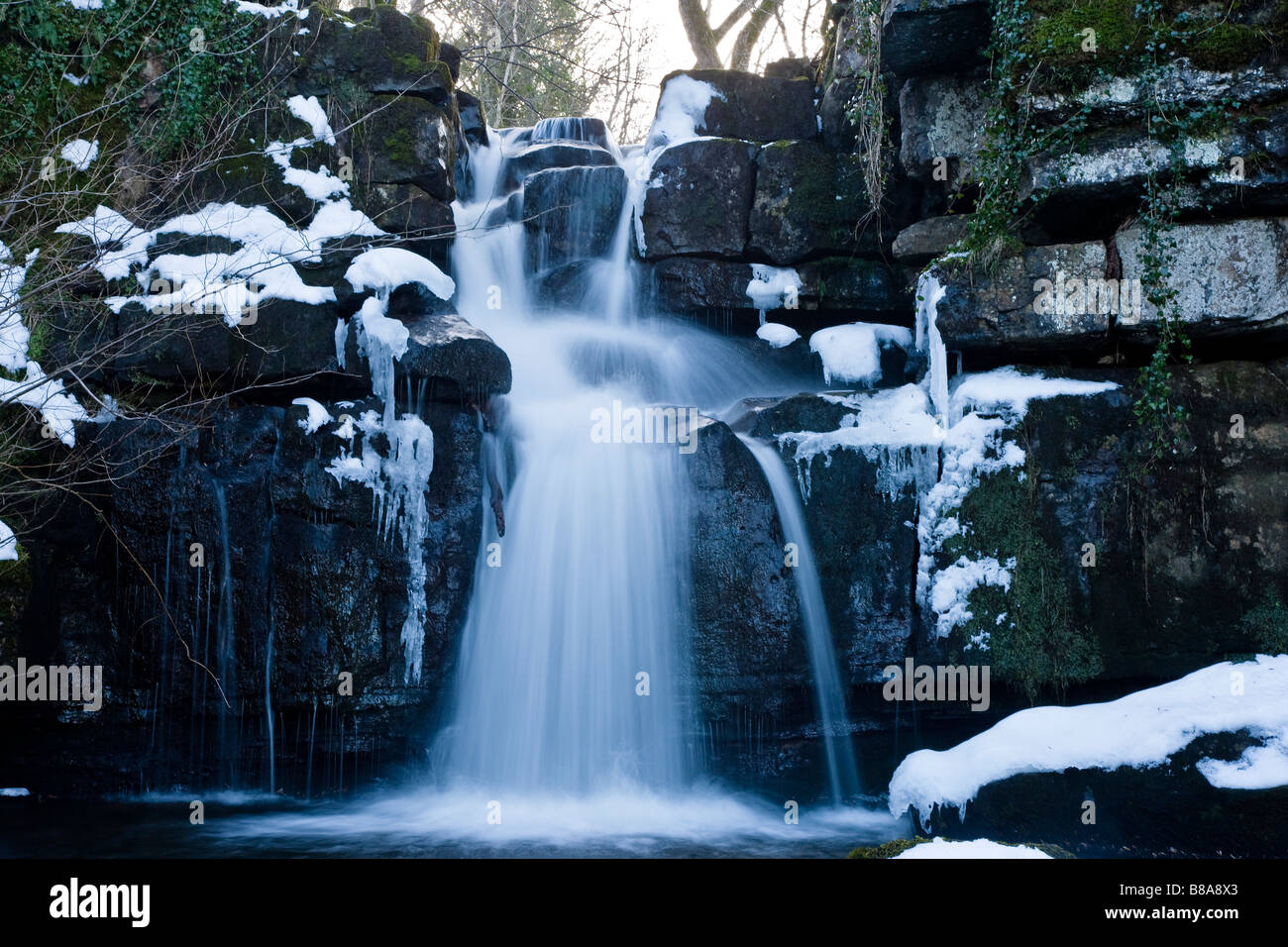 Waterfall upper Swaledale in Winter Yorkshire Dales National Park Stock ...