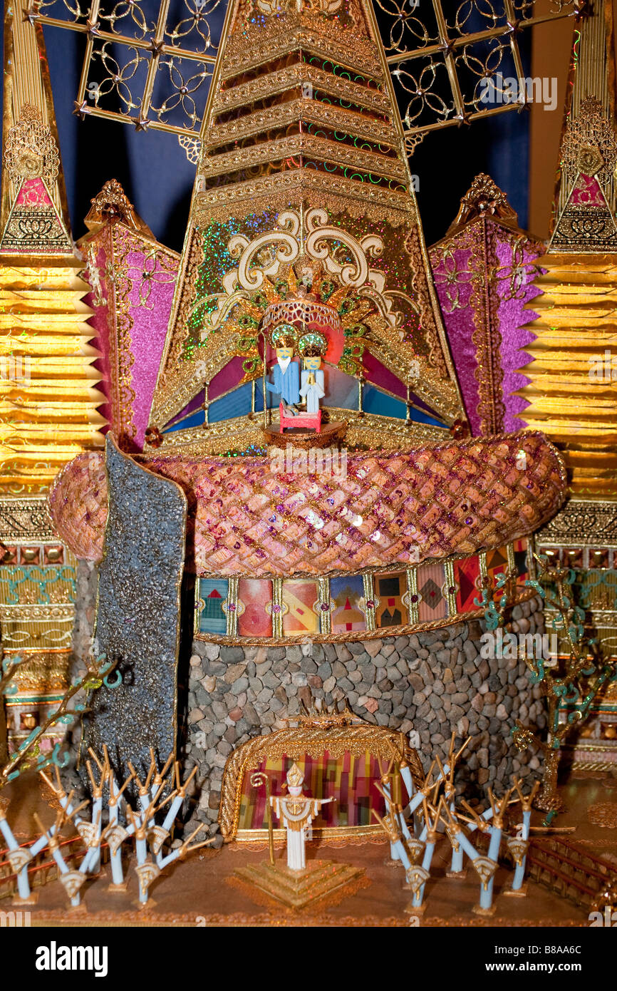 Nativity scene on christmas crib (Szopka). Krakow, Poland Stock Photo ...