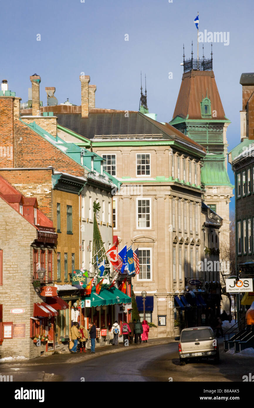 Restaurants and shops Rue Saint-Louis Old Town Quebec City Canada Stock ...