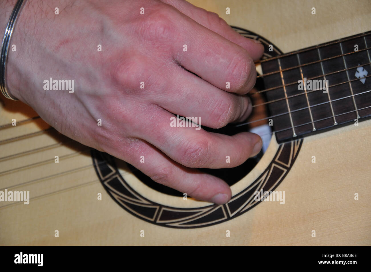 man's hand playing guitar Stock Photo - Alamy