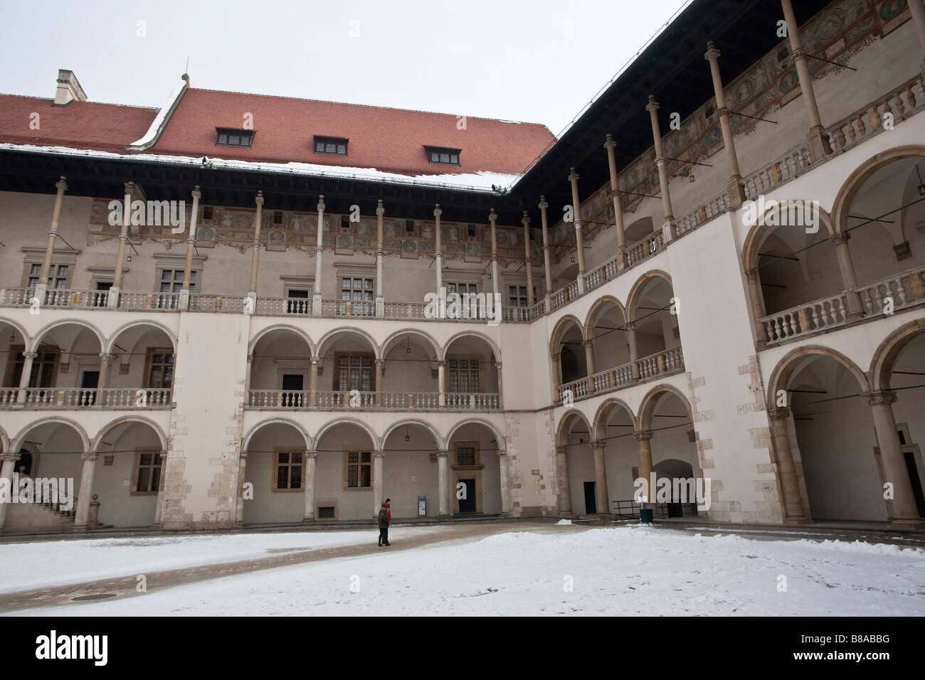The inner courtyard of the Royal Castle. Wawel Hill, Krakow, Poland ...