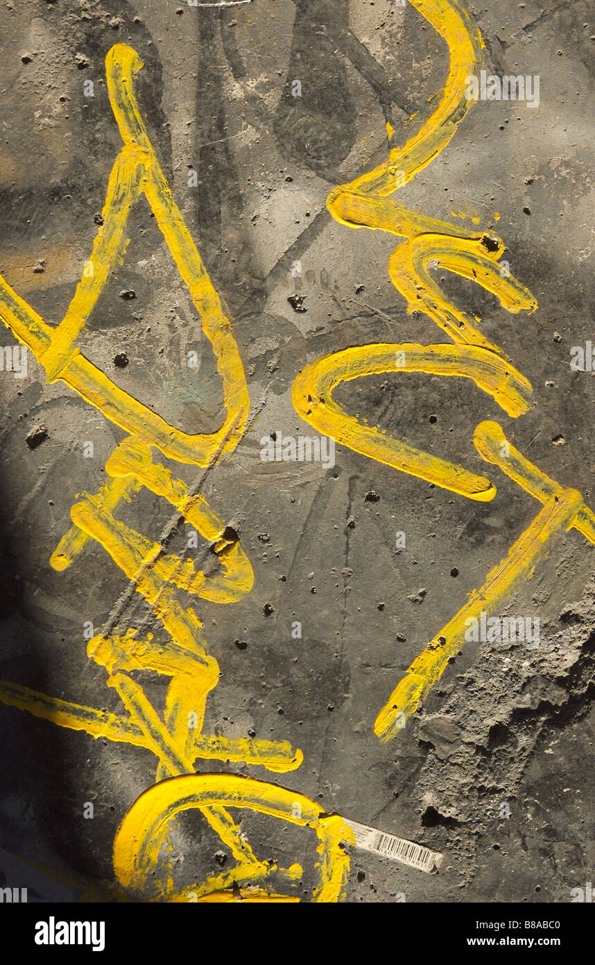 Graffiti on the wall of a freeway underpass, Los Angeles Stock Photo ...