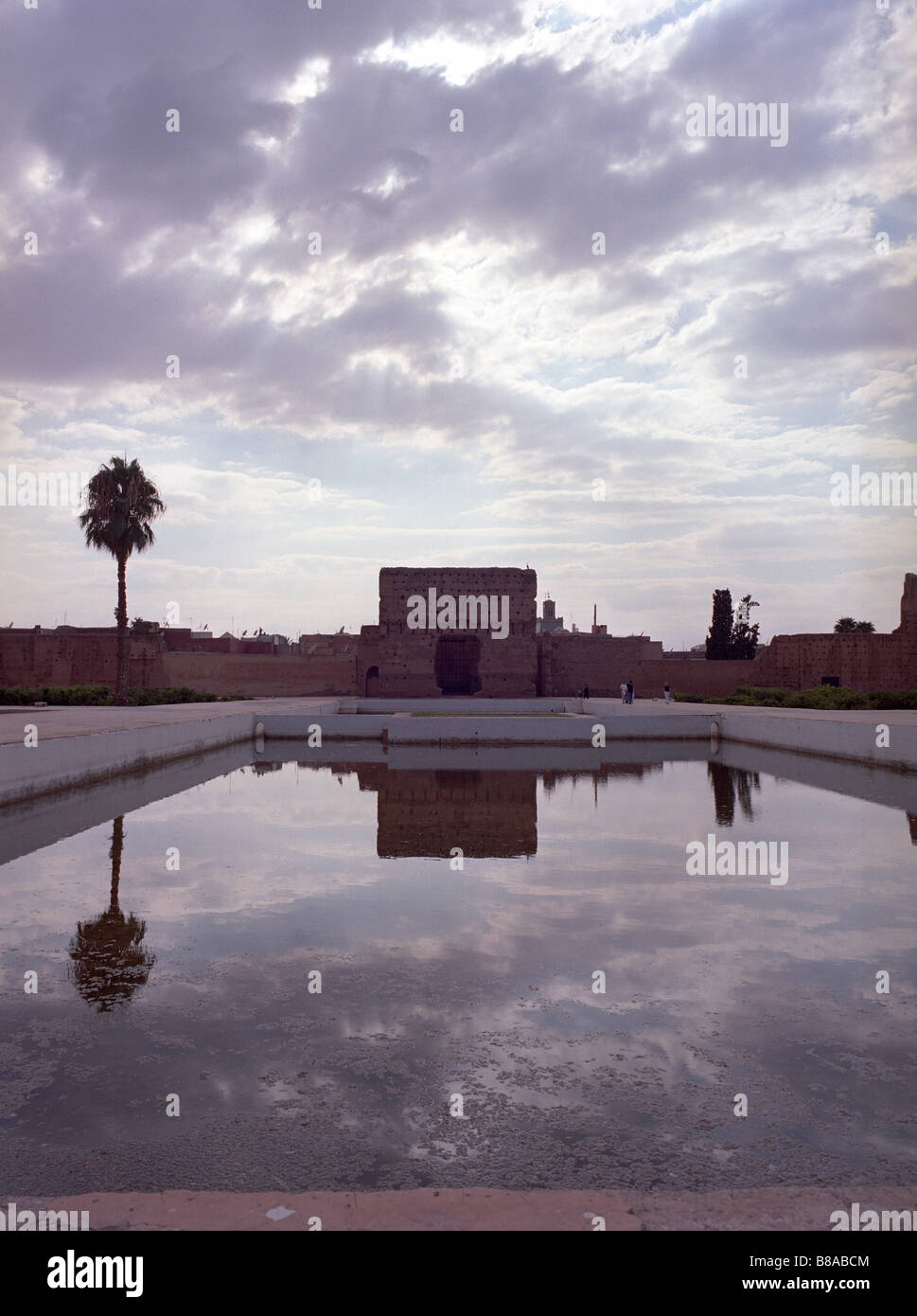 An interior view of the Badii Palace in Marrakech, Morocco Stock Photo ...