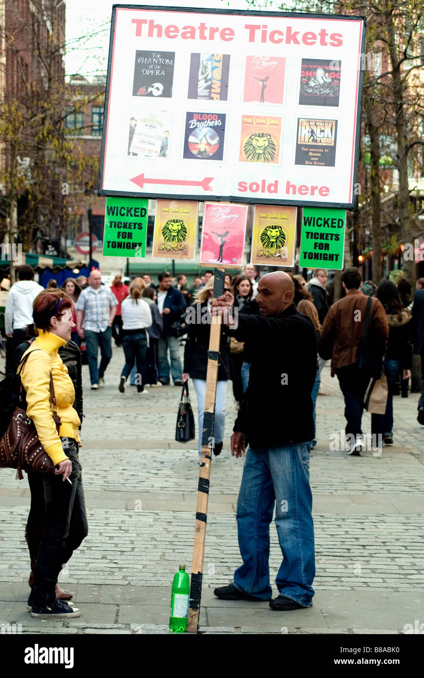 Theatre ticket vendor in the West End , London Stock Photo - Alamy