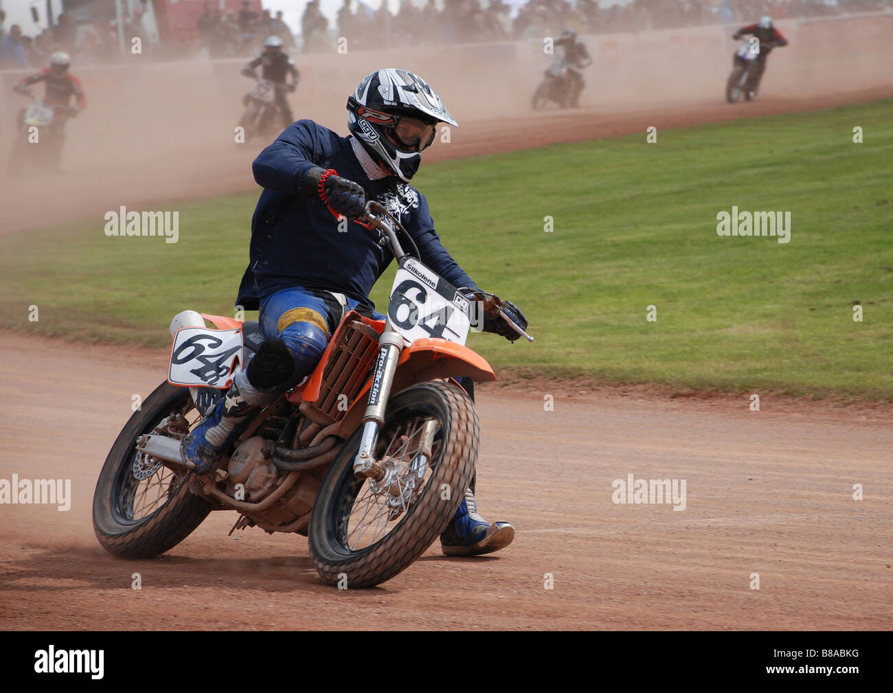 Motorbike Race Leader Stock Photo - Alamy