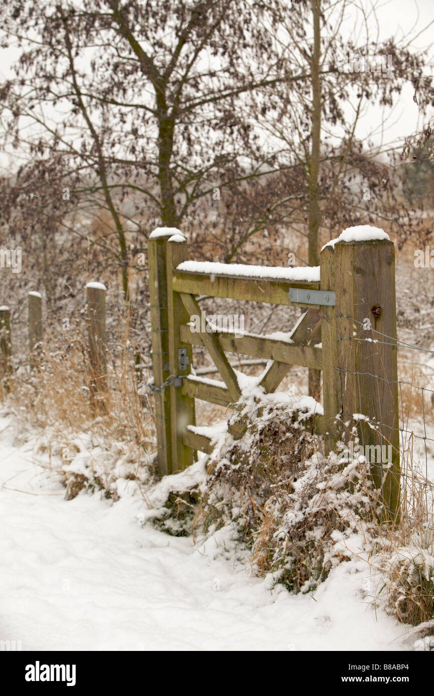 Gate & Snow Stock Photo - Alamy