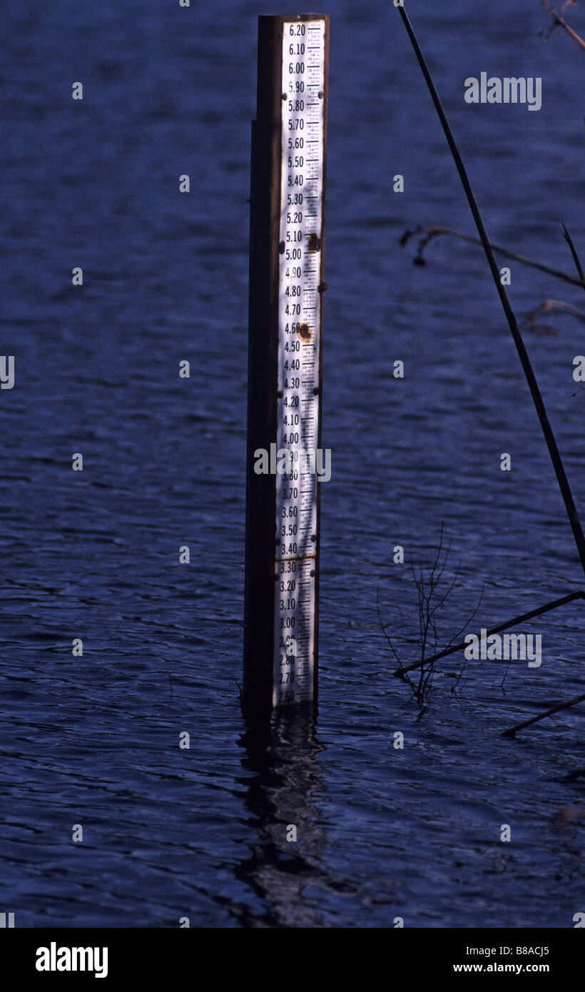 water level measurement post in Lake Merced San Francisco California ...