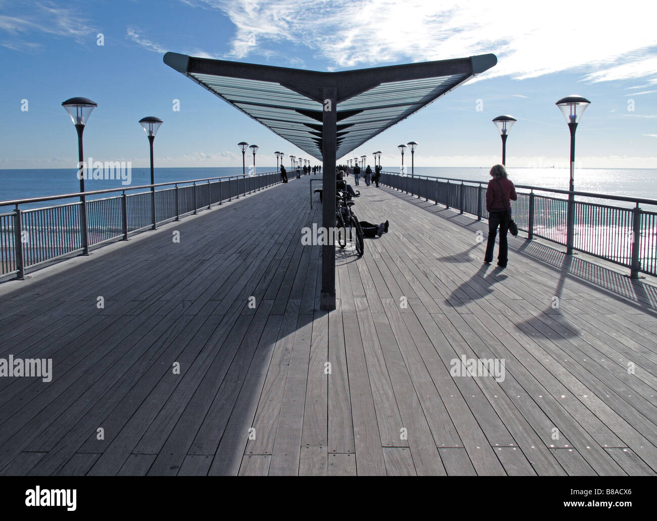 Looking down Boscombe Pier, Bournemouth, Dorset, England, UK, Feb 2009 ...