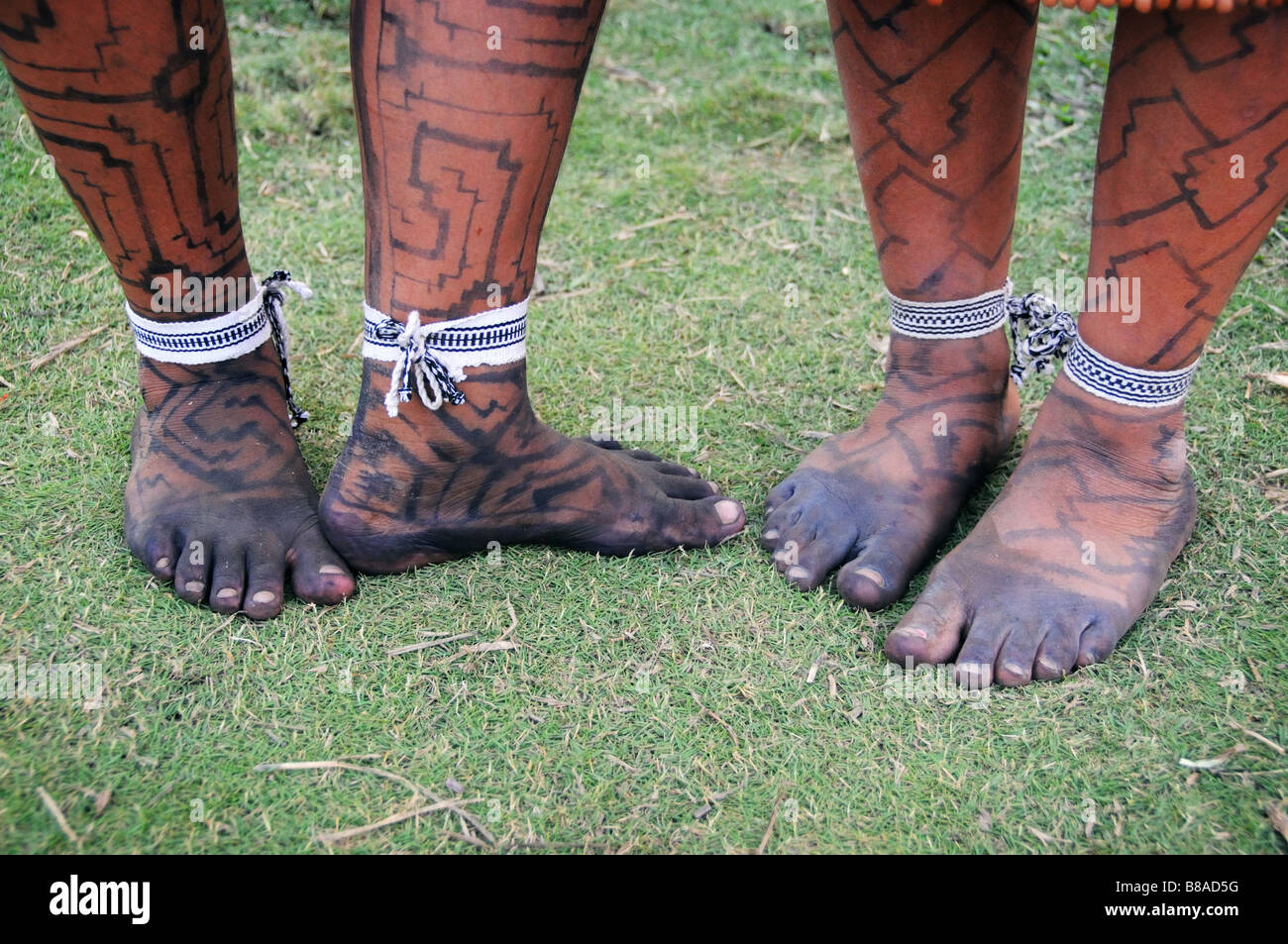 Yine Indian girls decorated with body paint for the Pishta ceremony ...