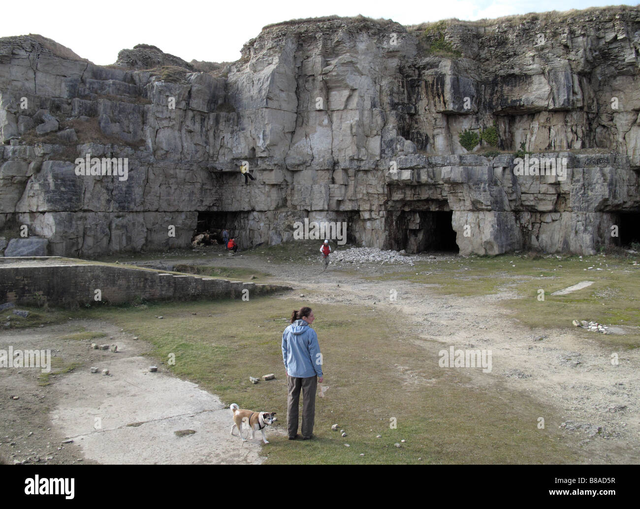 The old stone quarry of Winspit on the Isle of Purbeck coastline ...