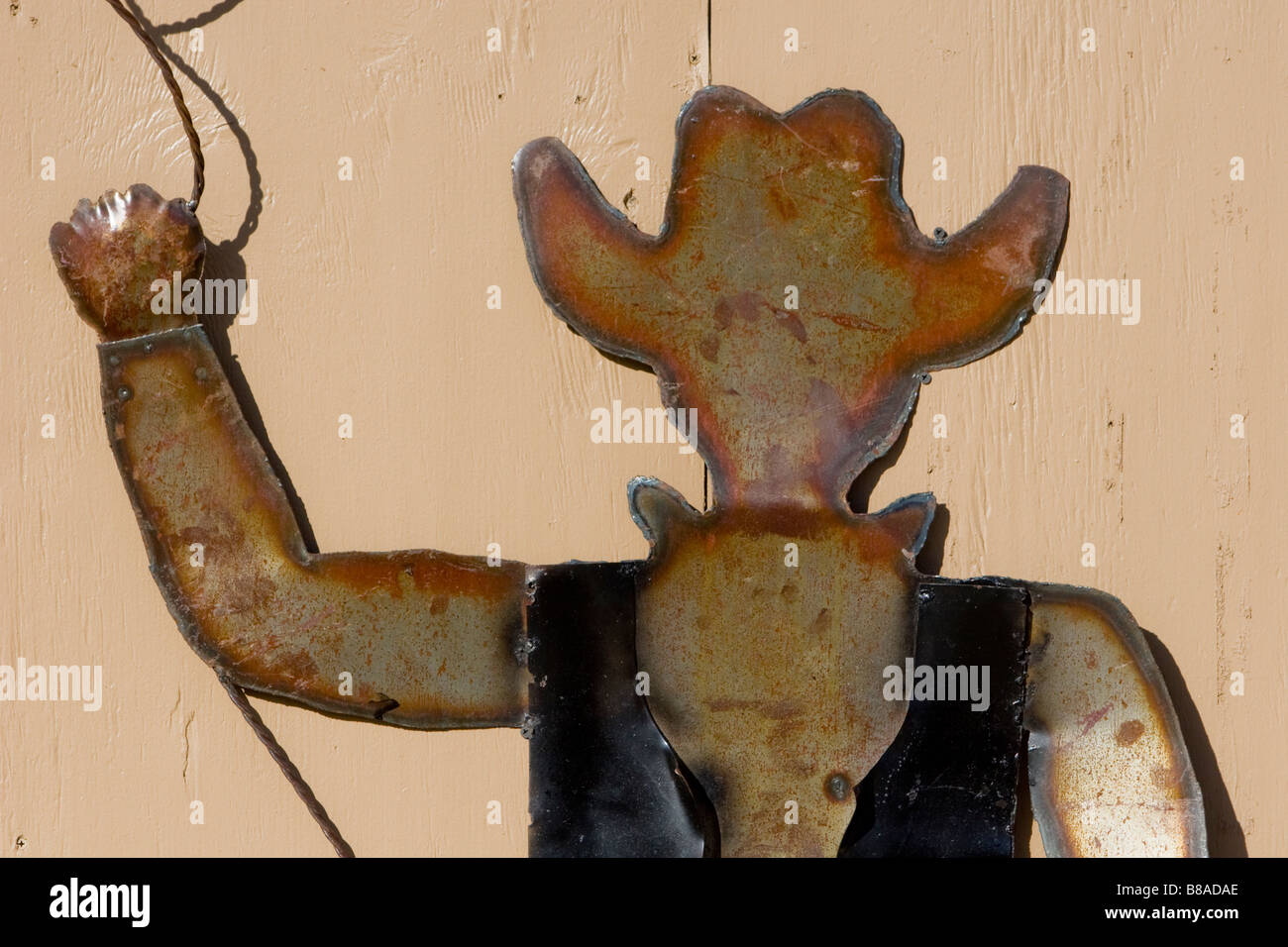 Rusty metal cowboy art Stock Photo - Alamy