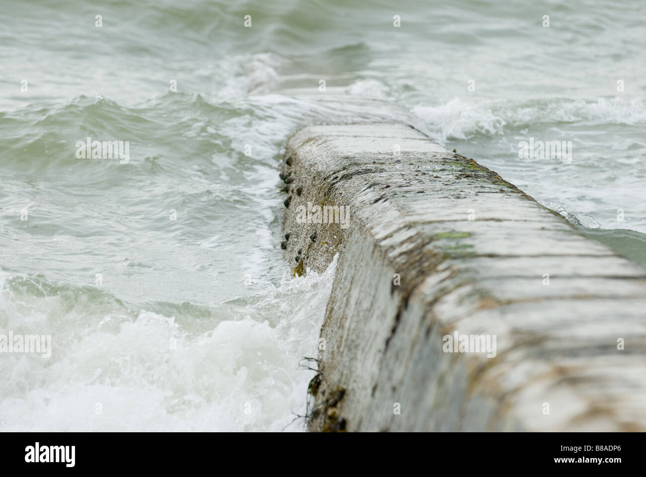Concrete Wave Breaker, British Coastline Stock Photo - Alamy
