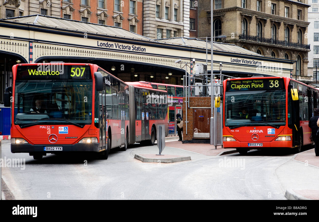 Bendy Buses At Victoria Bus Station London UK Europe Stock Photo - Alamy