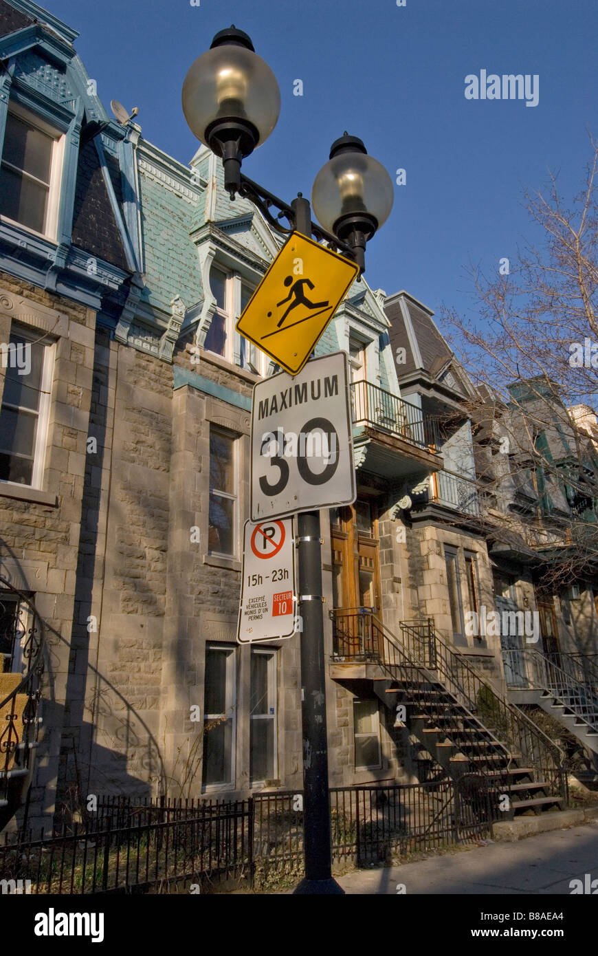 Typical architecture Plateau Mont Royal Montreal Stock Photo - Alamy