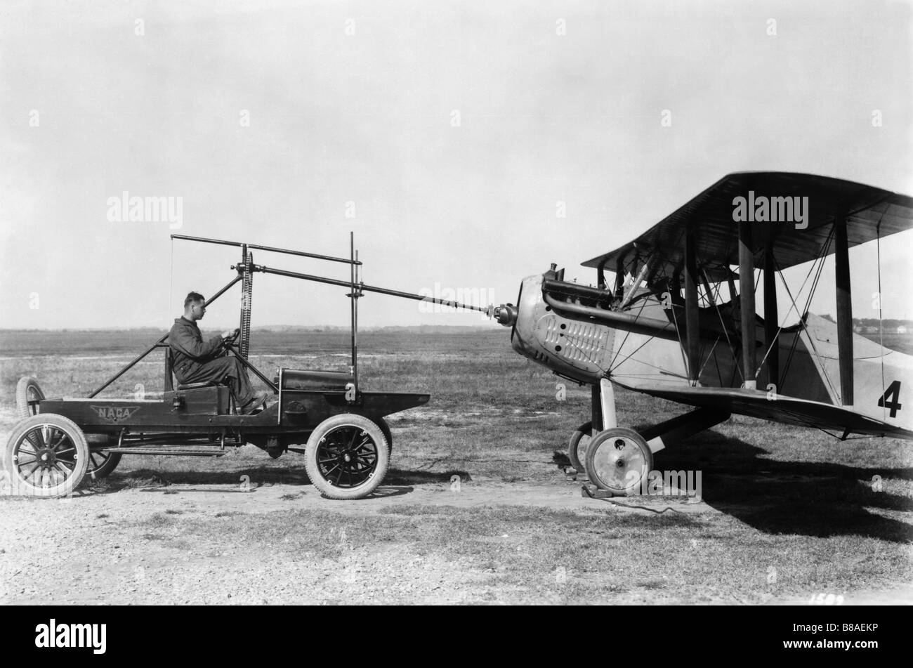 Modified Model T Ford with Huck starter, shown starting a Vought VE-7 ...