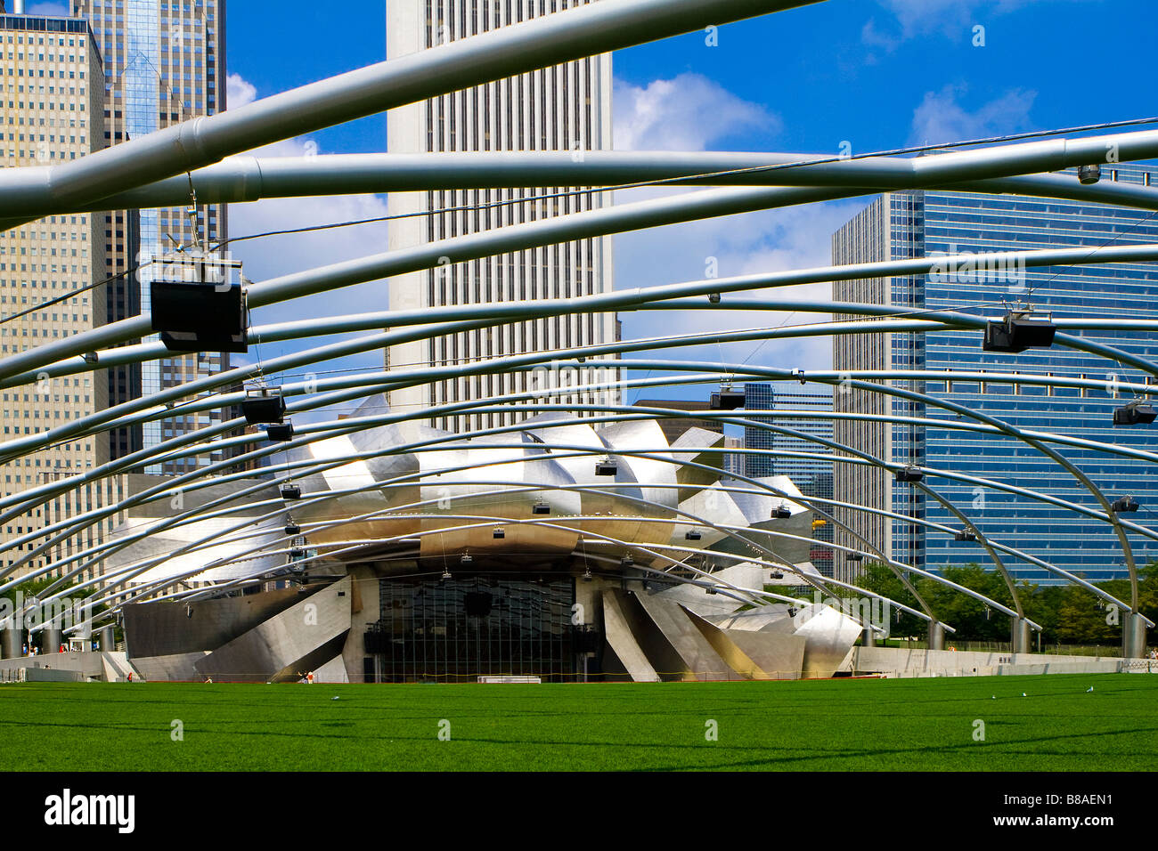Jay Pritzker Pavilion, Millennium Park, Chicago, Illinois designed by ...
