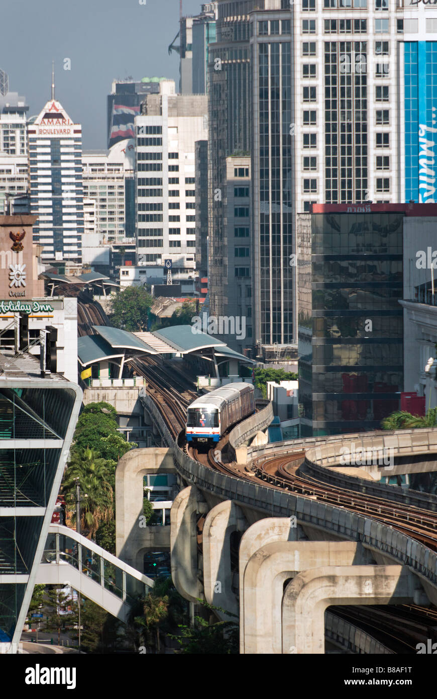 BTS SkyTrain elevated privately run Bangkok Transit System Pathumwan ...