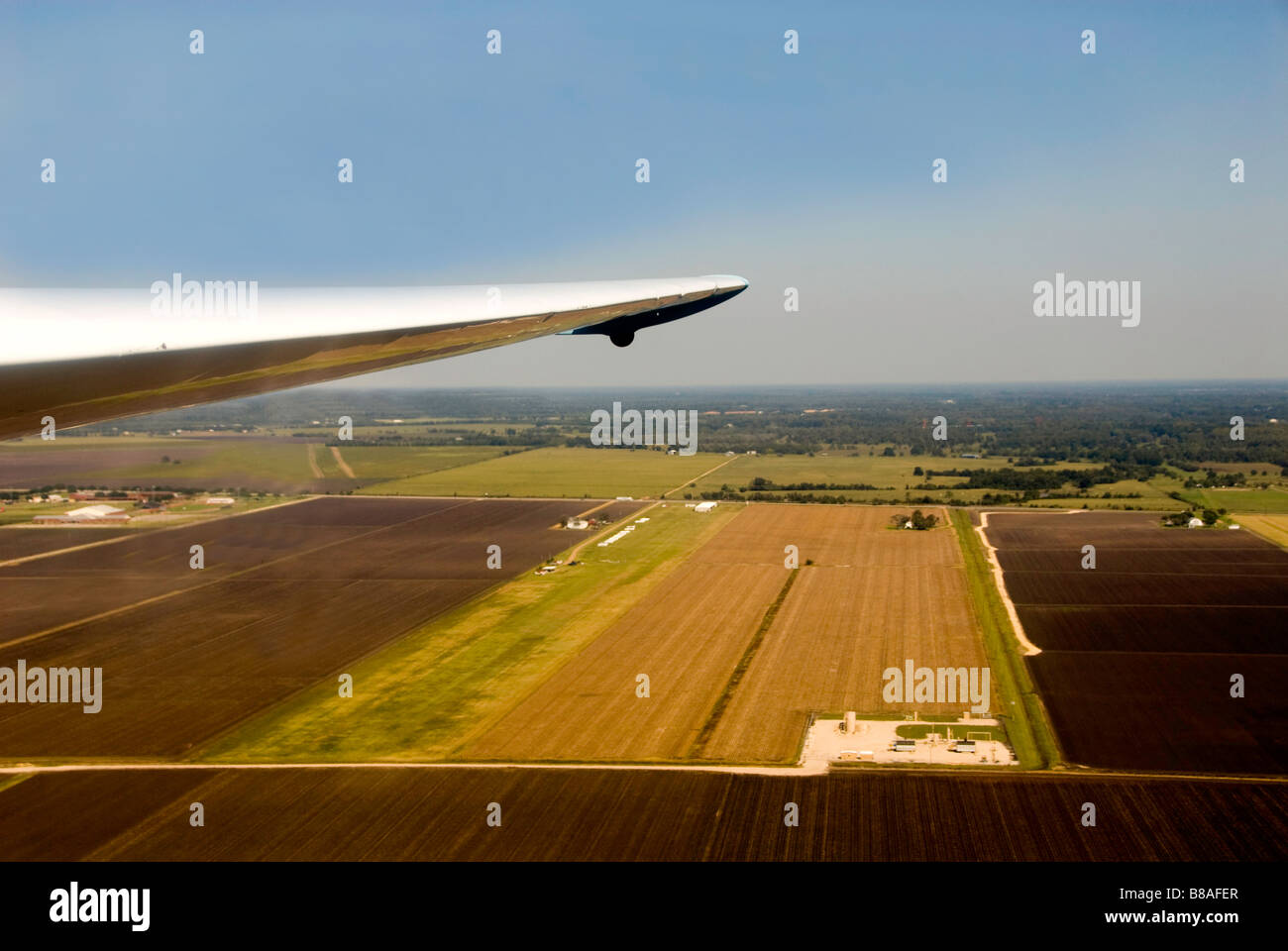 Glider plane view of runway Stock Photo - Alamy