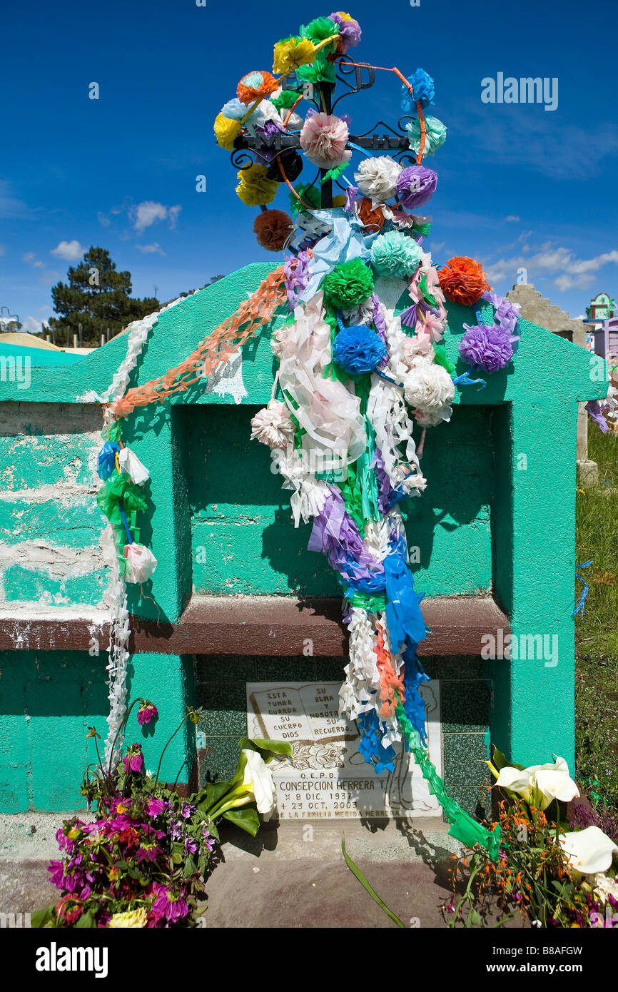 Colorful cemetery near San Nicolas Western Highlands Guatemala Stock ...