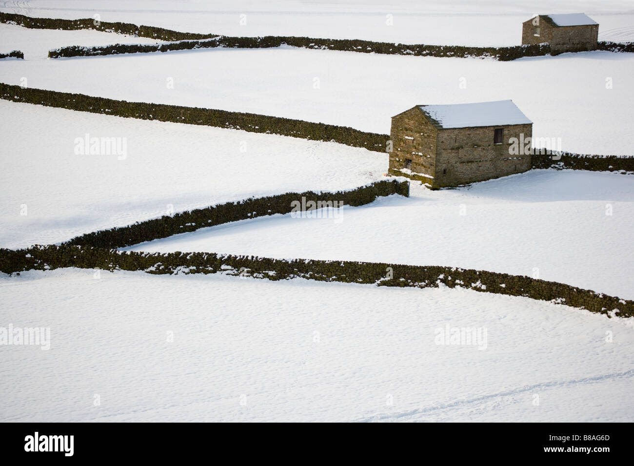 Gunnerside winter landscape Swaledale Stock Photo - Alamy