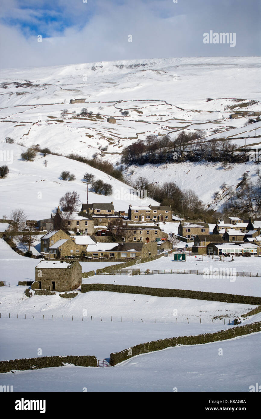 Gunnerside winter landscape Swaledale Stock Photo - Alamy