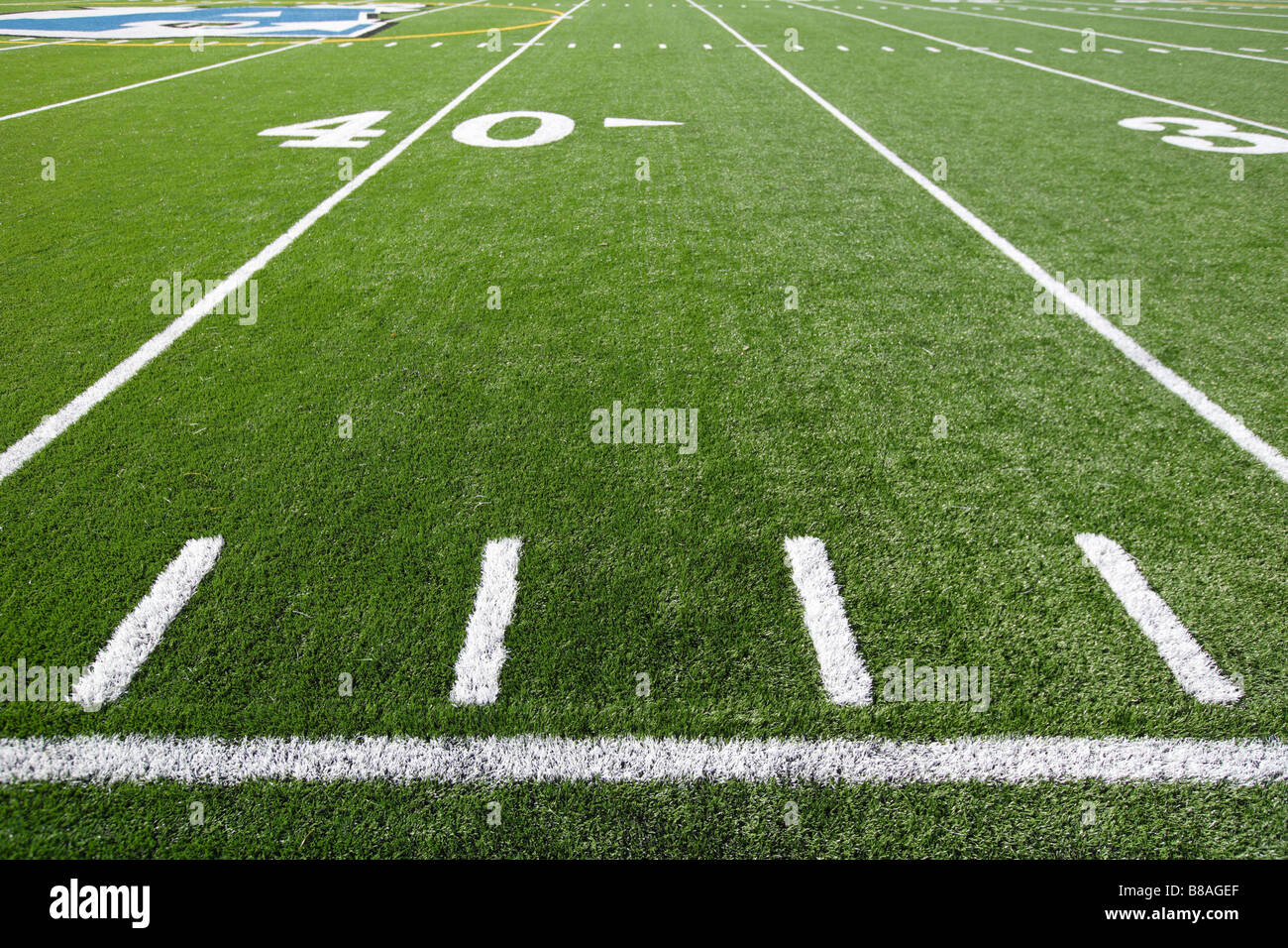 A new astro turf foot ball field Stock Photo - Alamy