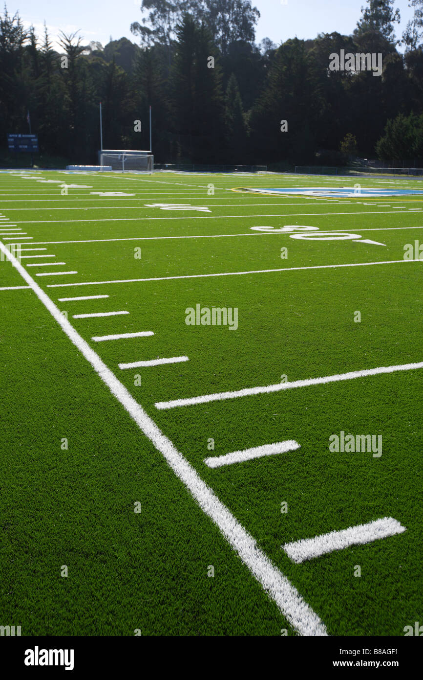 A new astro turf foot ball field Stock Photo - Alamy