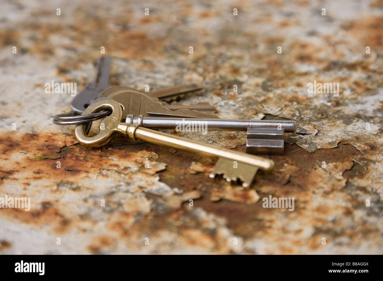 Close-up of keys on rusted iron Stock Photo - Alamy
