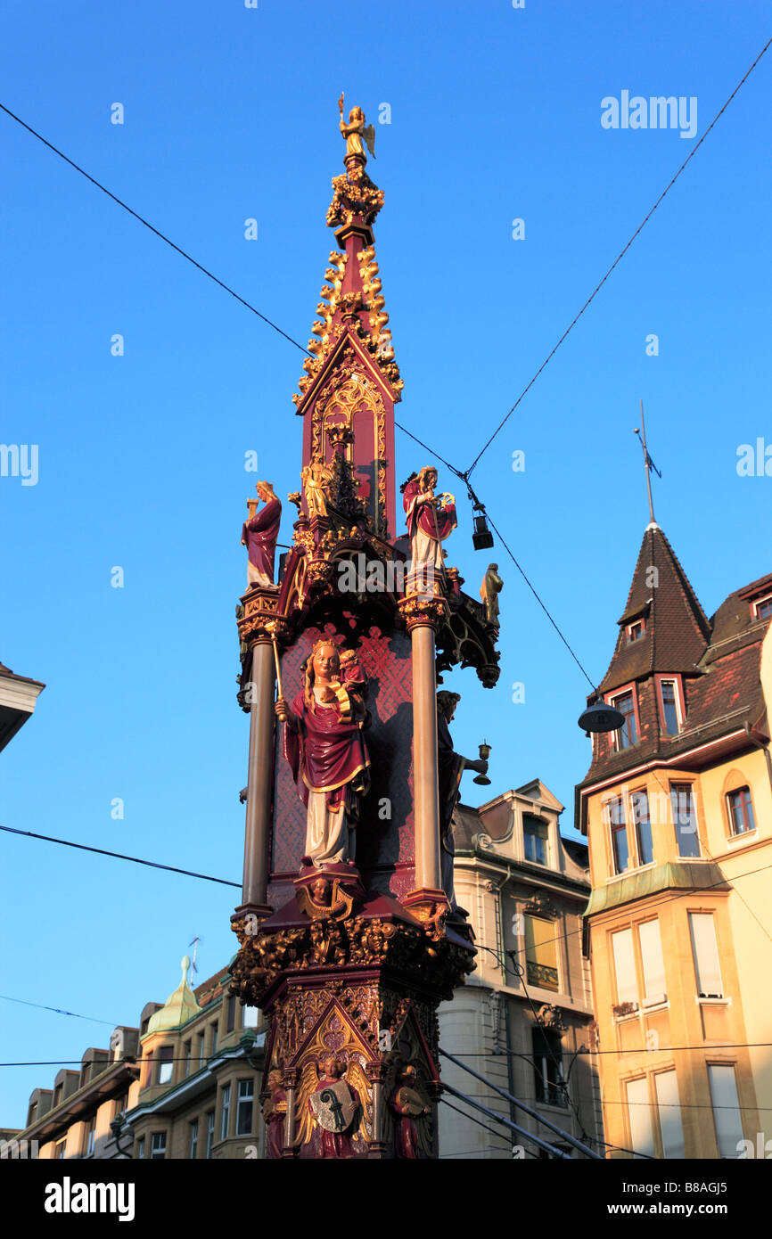 Fischmarktbrunnen Fish market fountain Fischmarktplatz Basel Canton ...