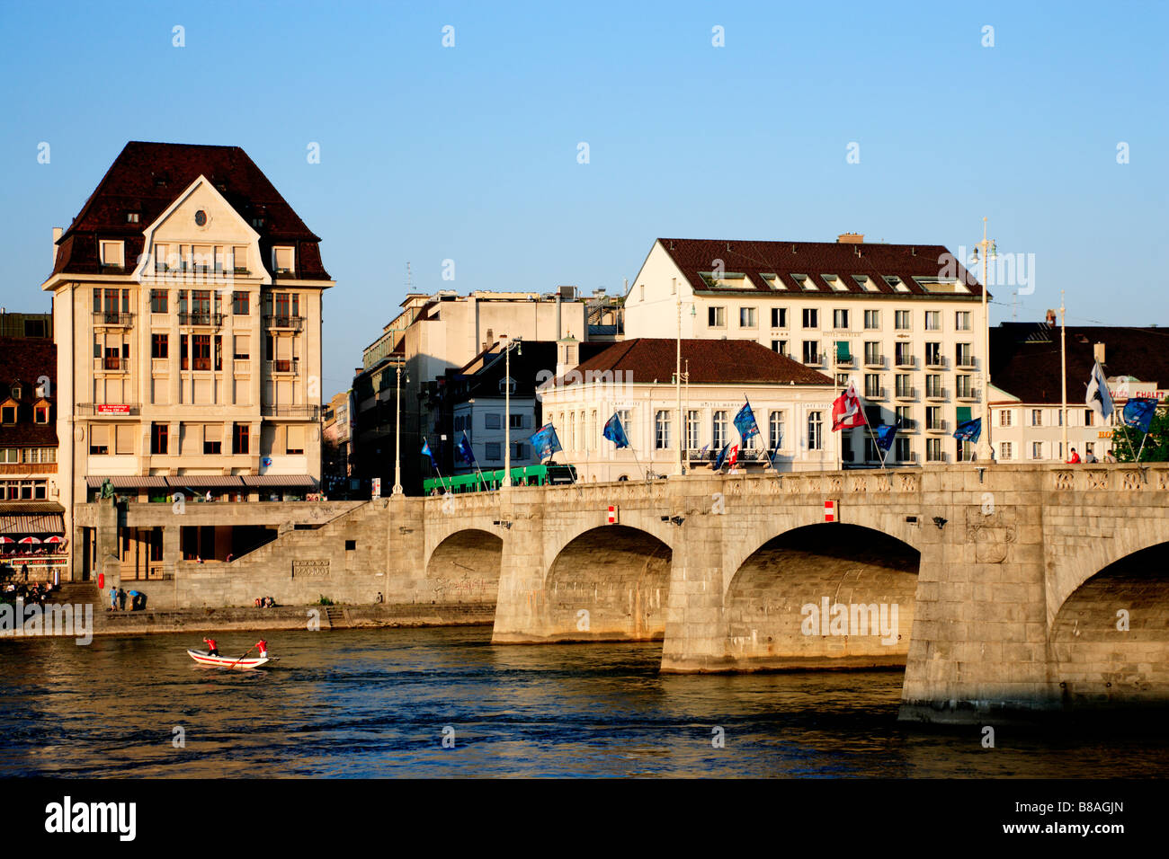 Mittlere Rheinbrücke middle Rhine bridge Little Basel Basel Canton ...