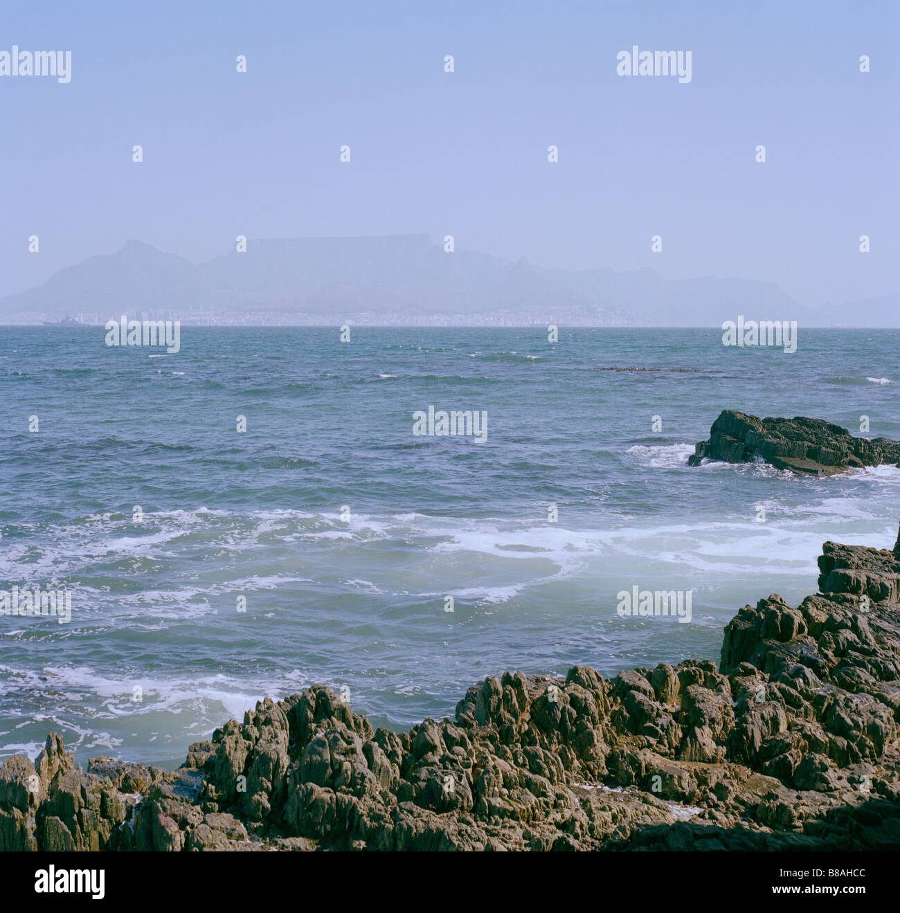 View of Table Mountain from Nelson Mandela prison Robben Island Museum ...
