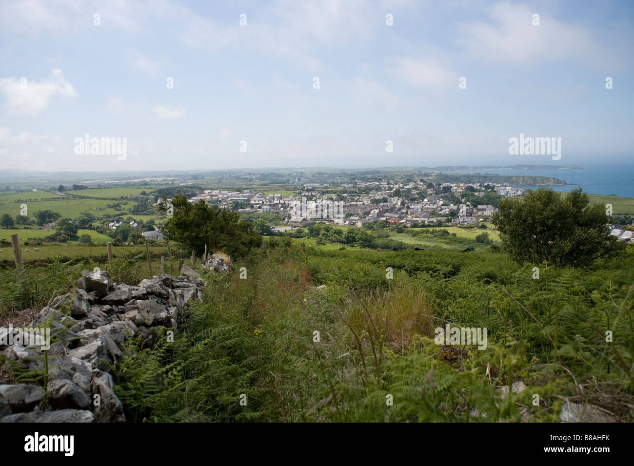 The village of Nefyn on the north coast of the Lleyn Peninsula, Gwynedd ...