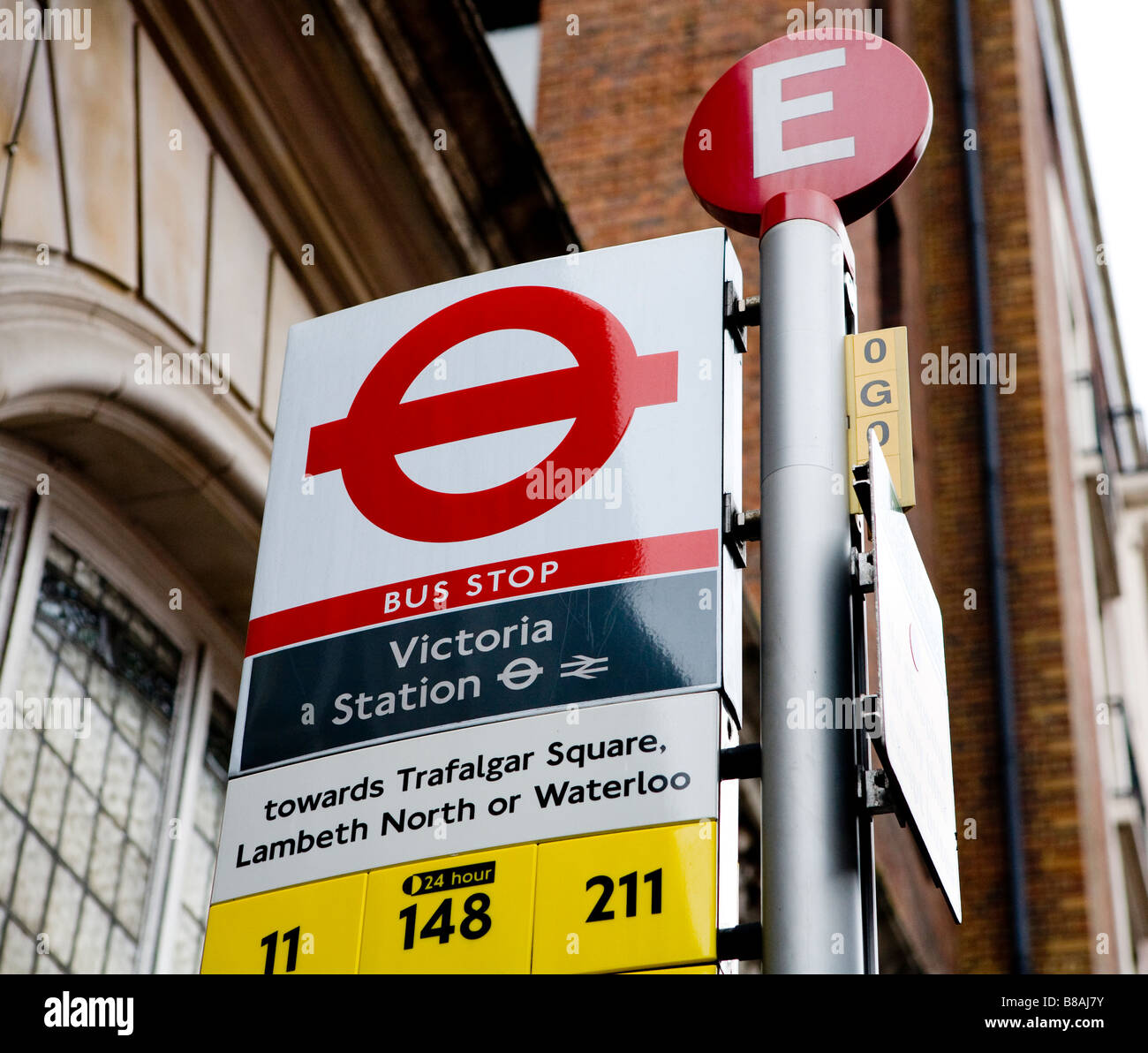 London Bus Stop Sign Victoria London UK Europe Stock Photo - Alamy