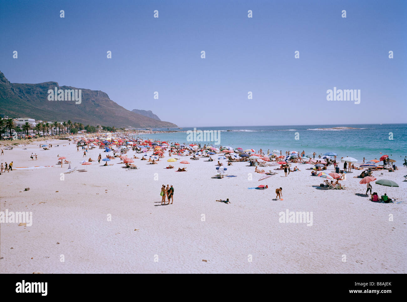 Camps Bay beach and sea in Cape Town in South Africa in Sub Saharan ...