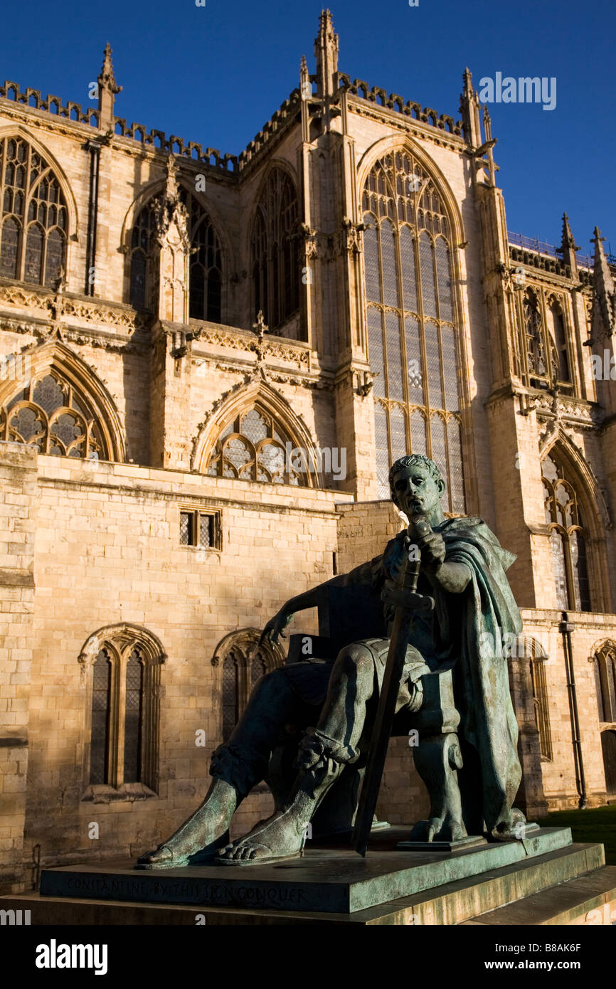 The statue of the Roman Emperor Constantine stands close to York ...