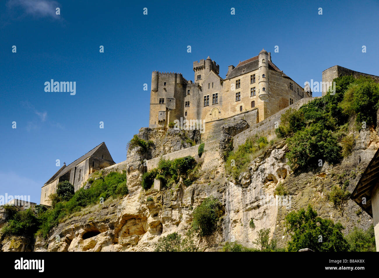 The castle on the hill in Beynac. Beynac-et-Cazenac, France Stock Photo ...